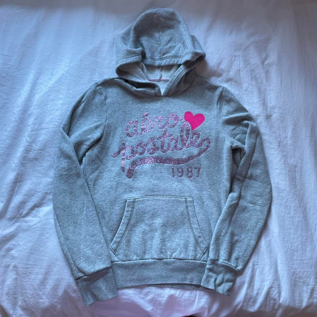 2000s Y2K Aeropostale Glitter Print Hoodie - Etsy