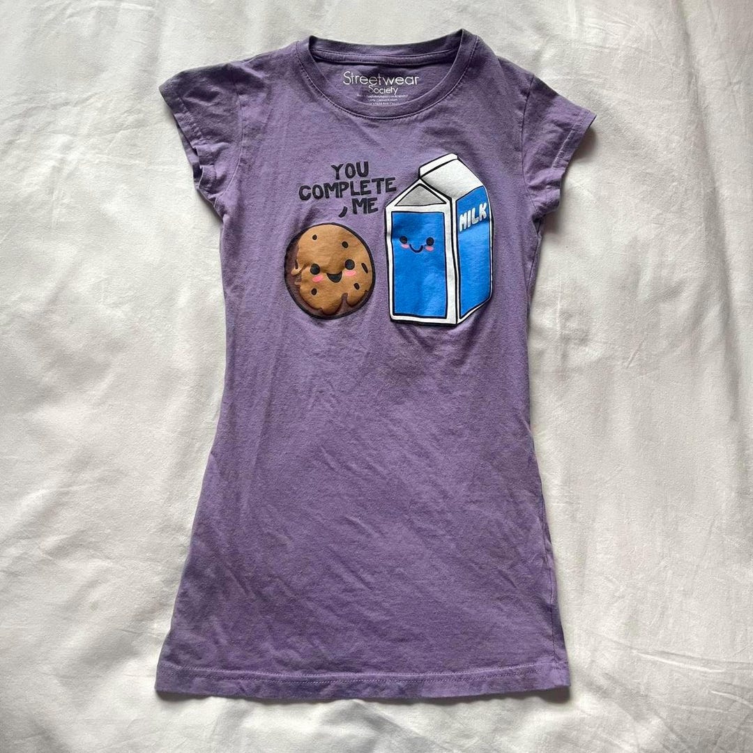 2000s “you Complete Me” Cookies and Milk Baby Tee - Etsy