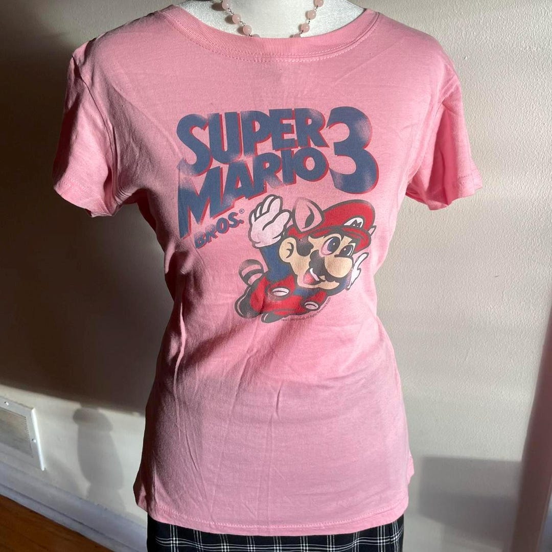 2000s Super Mario Brothers 3 Pink Te - Etsy