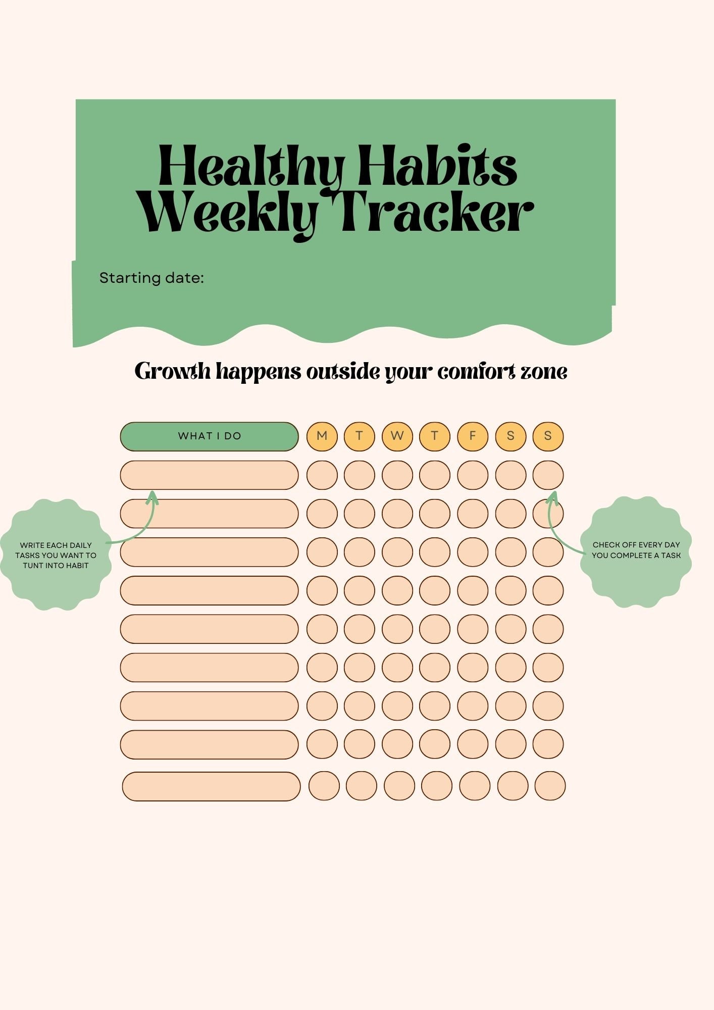 Printable Weekly Healthy Habits Planner - Etsy