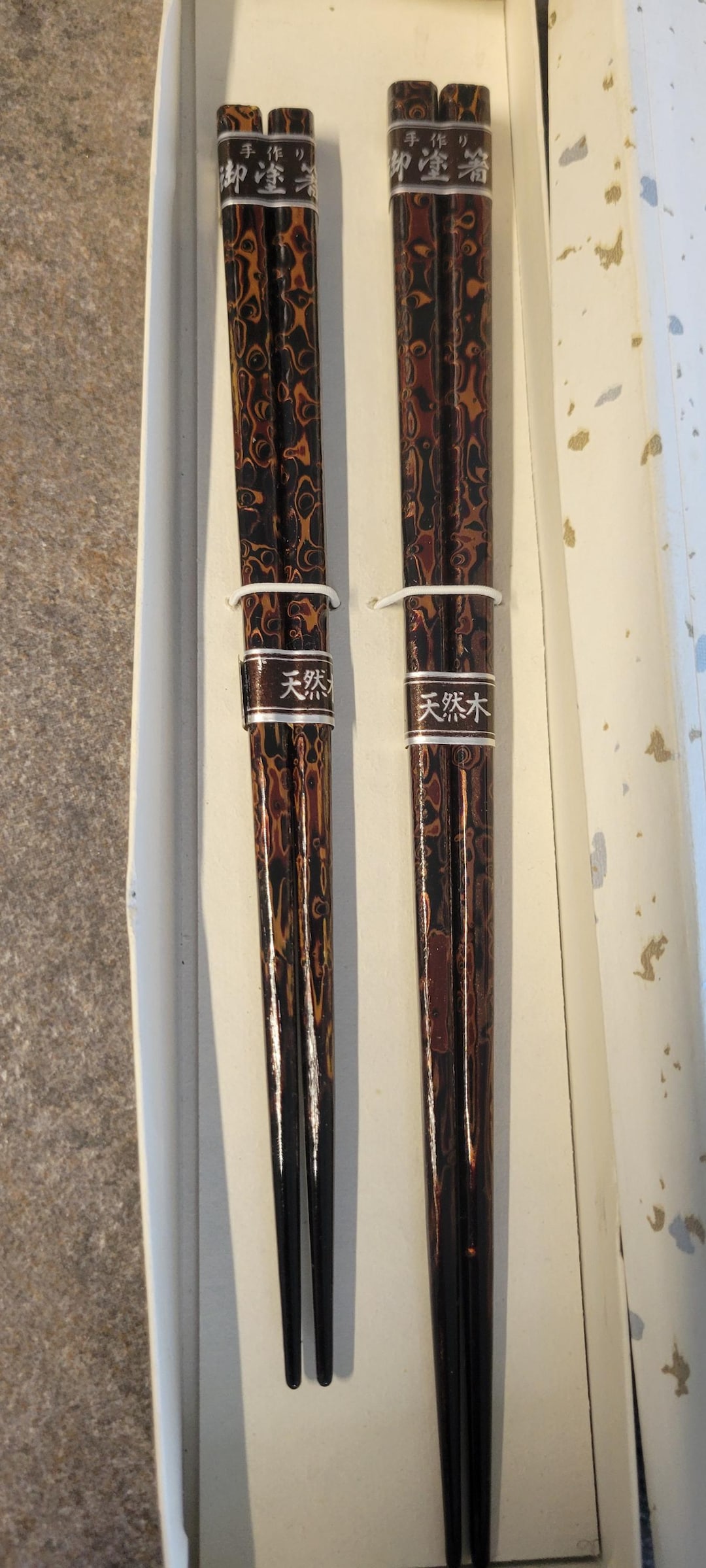 Set of 2 Brown and Black Marble Design Chopsticks - Etsy