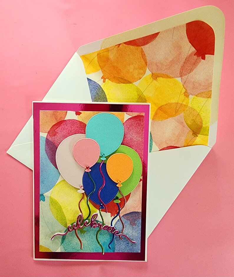 Celebrate Greeting Card, Birthday Card, Lined Envelope - Etsy