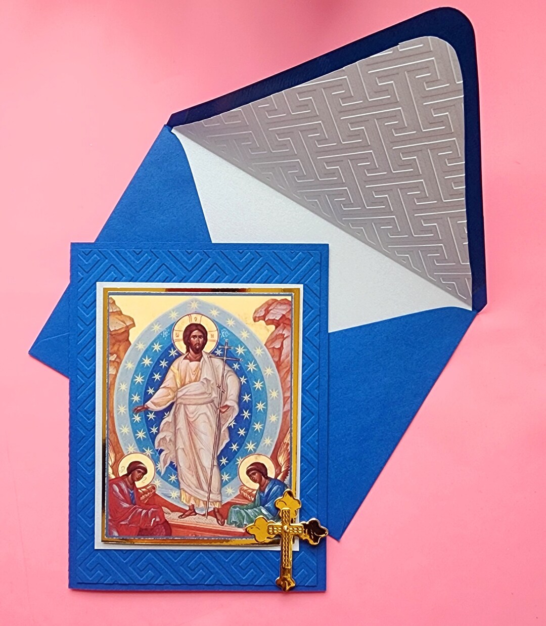 Greek Easter Handmade Card With Lined Envelope - Etsy