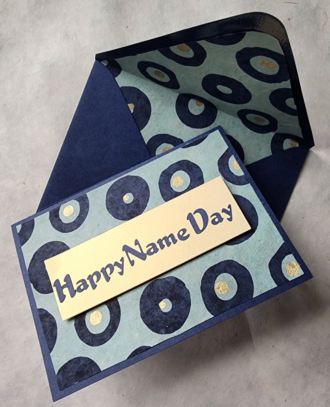 Handmade Happy Name Day Card, Greek Card, Lined Envelope - Etsy