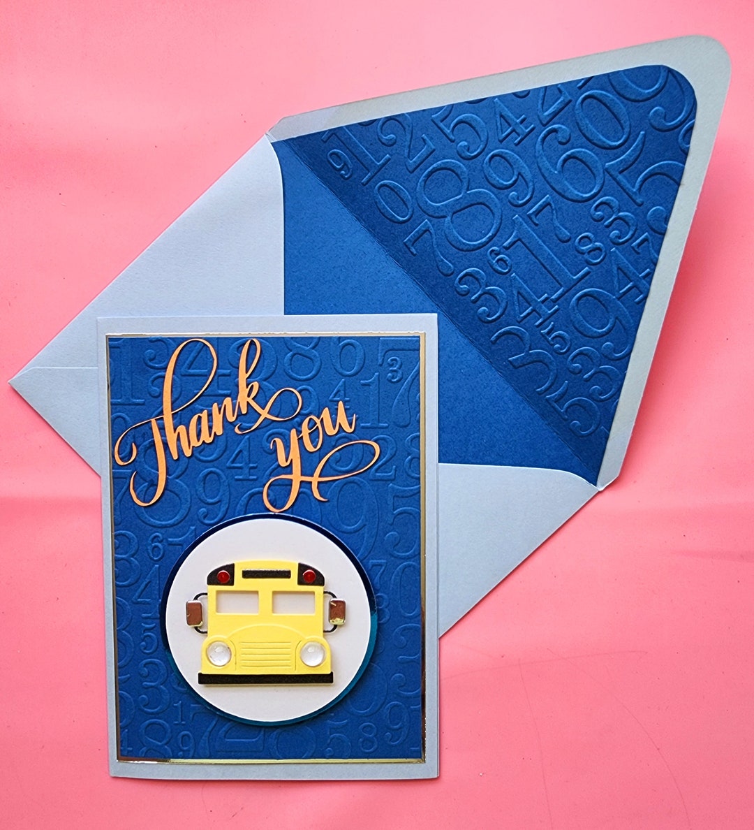 Handmade Thank You Bus Driver Card, Embossed, Lined Envelope - Etsy