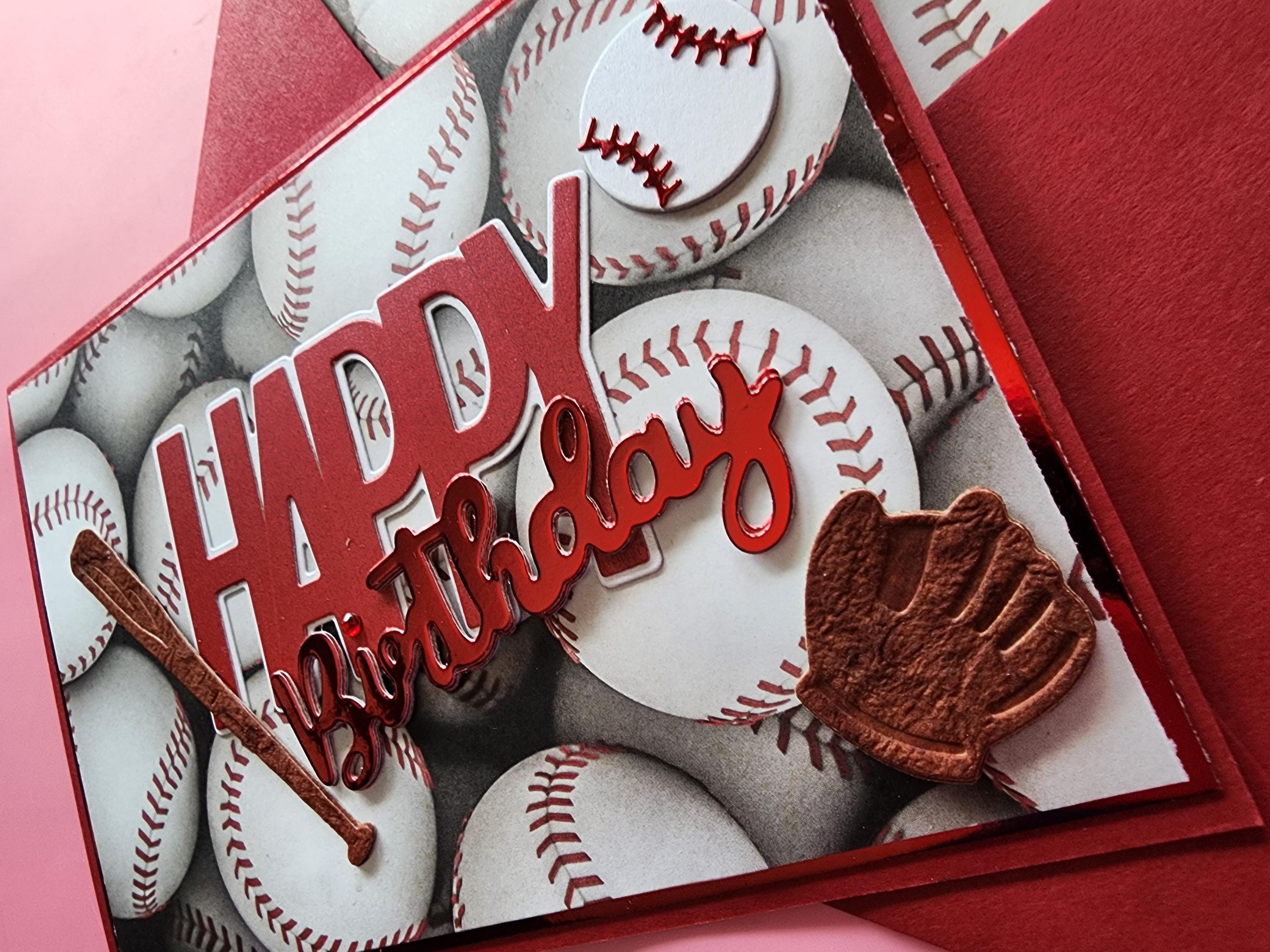 Handmade Birthday Card Baseball With Lined Envelope - Etsy