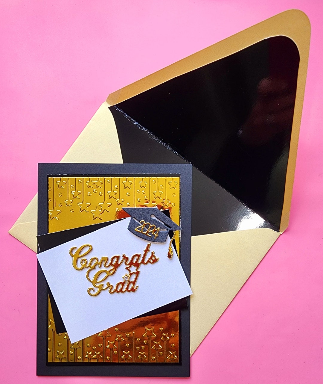 Handmade Graduation Card, Congratulations, Lined Embossed Envelope - Etsy