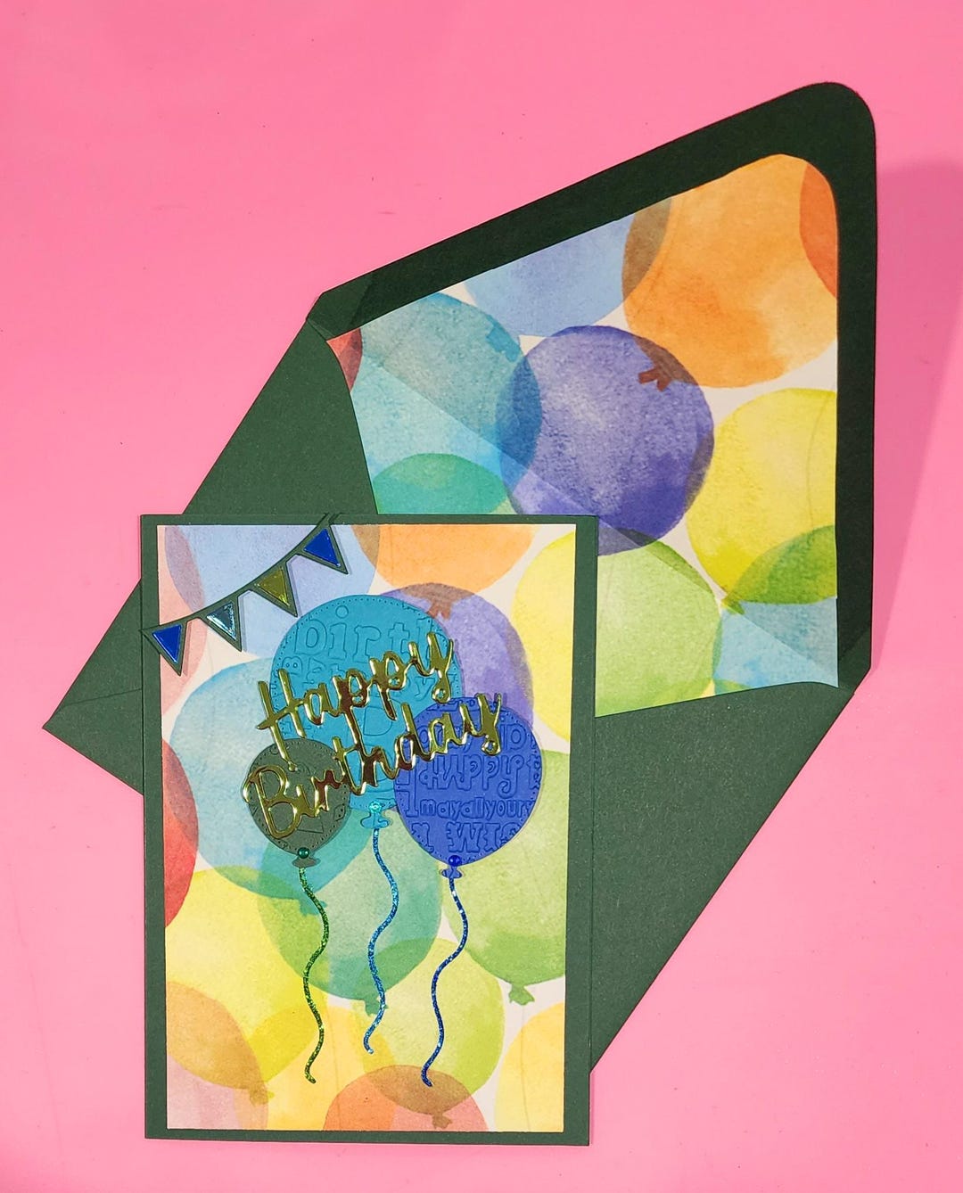Happy Birthday Card, Lined Envelope - Etsy