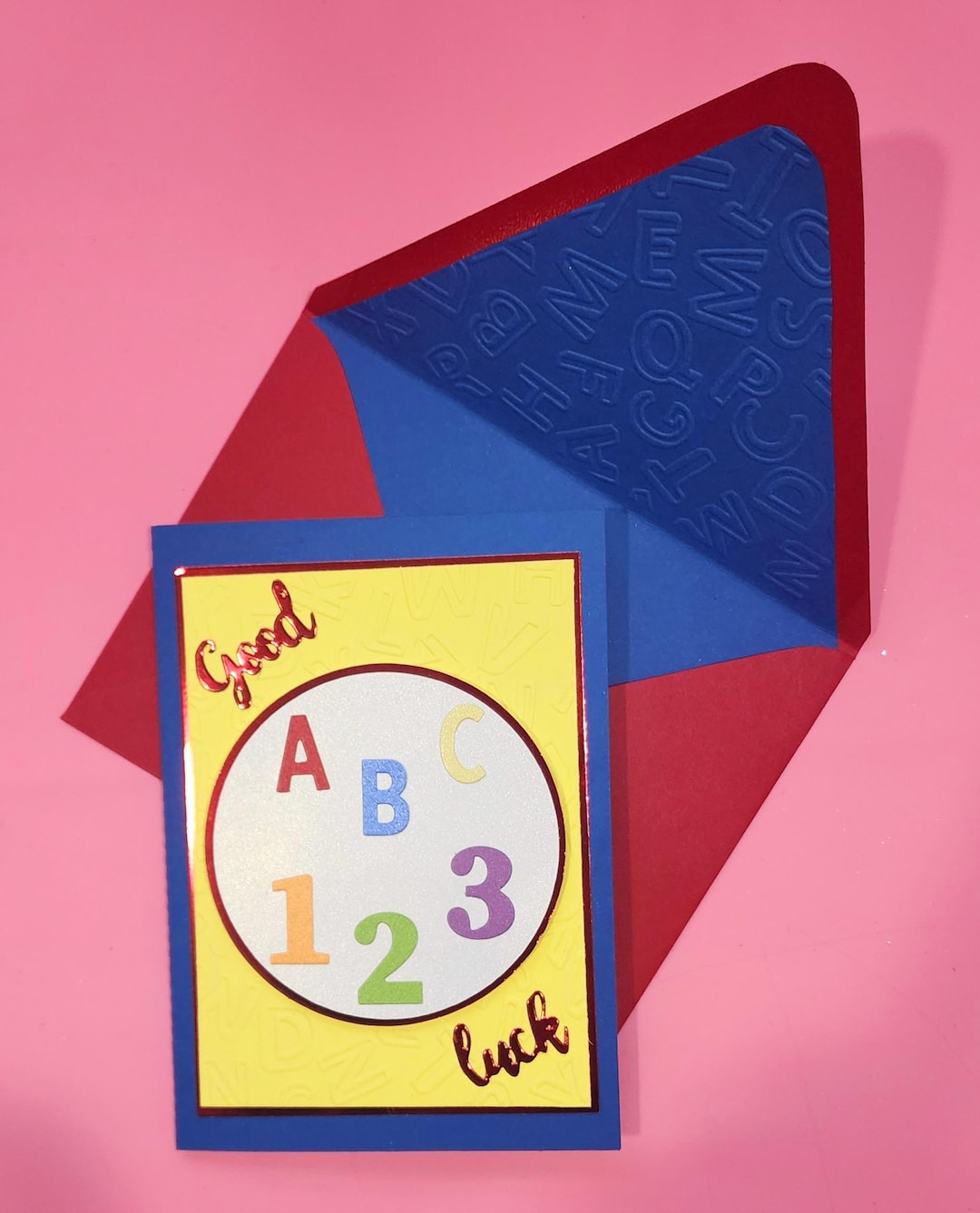 Good Luck Preschool Card, Lined Embossed Envelope - Etsy