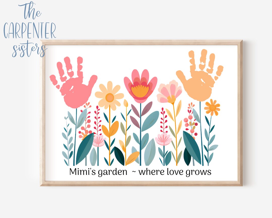 Mimi Gift, Mimi's Garden Printable, Mimi Keepsake, Hand Print, DIY ...