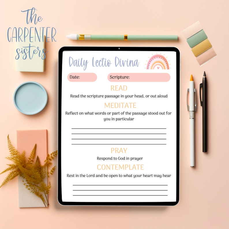 Lectio Divina Digital Format for iPad Goodnotes Prayer - Etsy