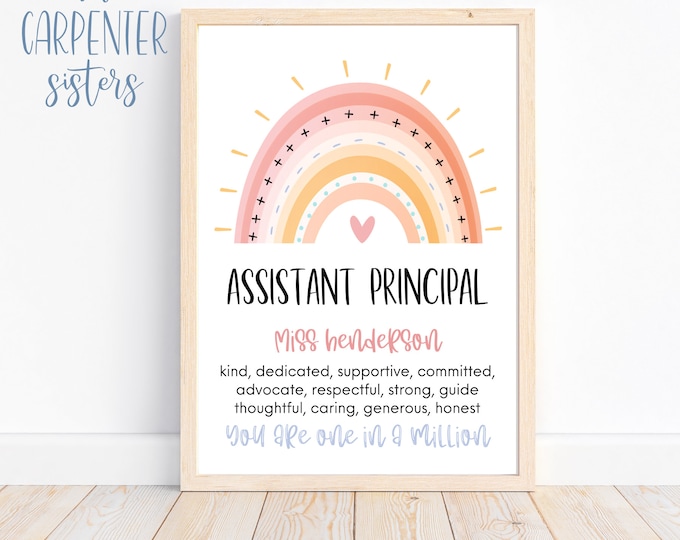Assistant Principal Alphabet Print Administrator Gift Administrative ...