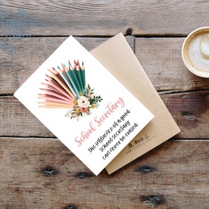 School Secretary Card, Digital Download, Secretary Thank You Card ...