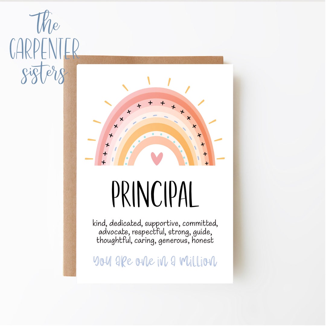 Principal Card, Digital Download, School Principal Greeting Card ...