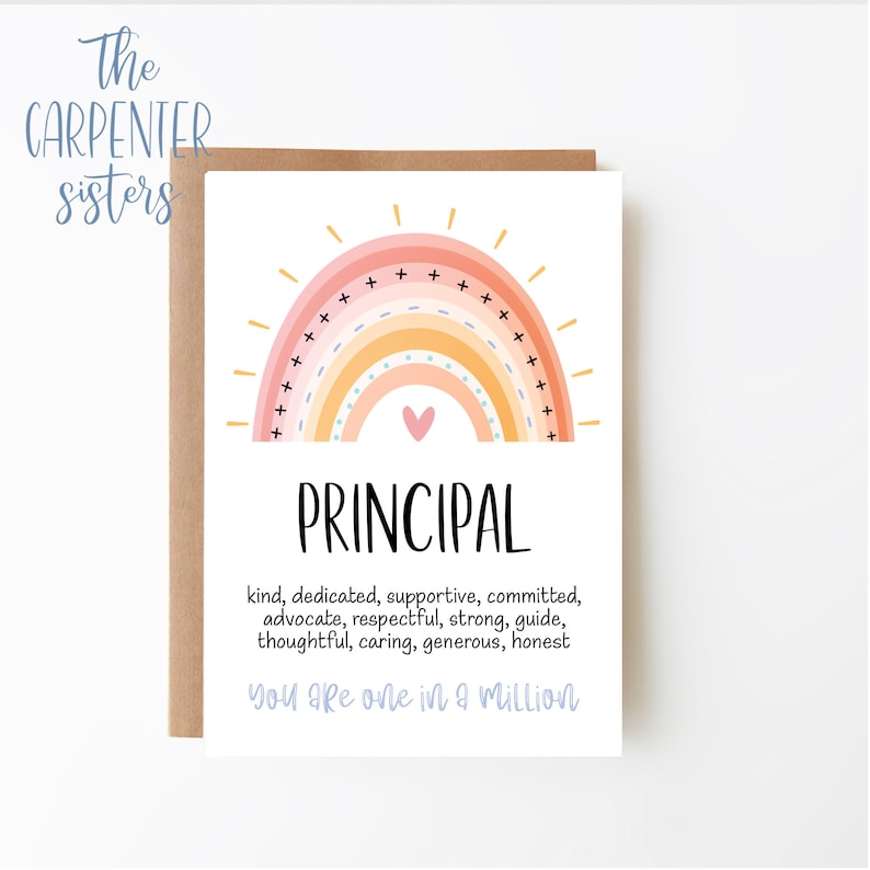 Principal Card, Digital Download, School Principal Greeting Card ...
