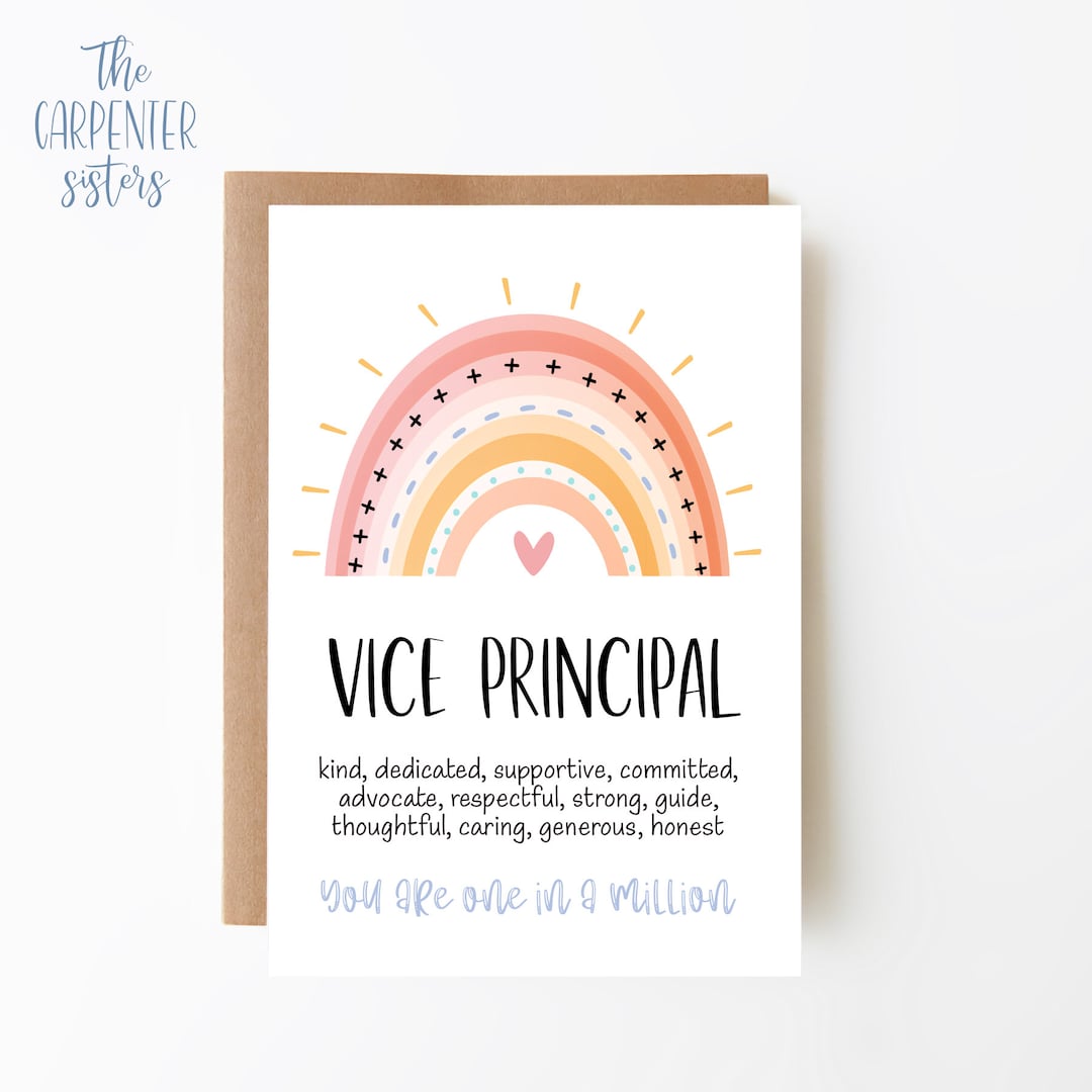 Vice Principal Card, Digital Download, Vice Principal Greeting Card ...