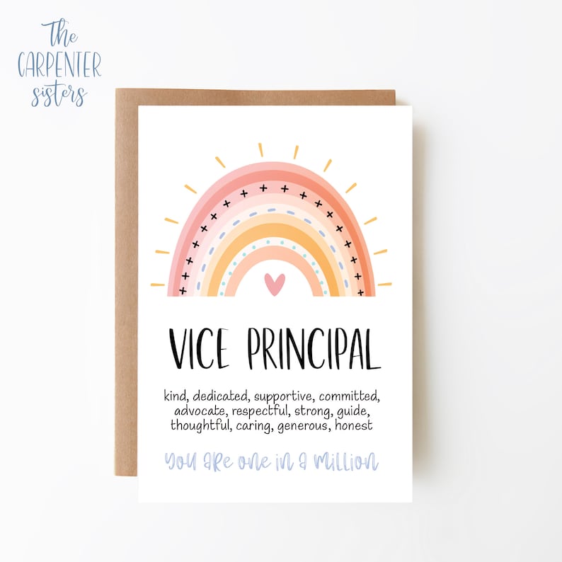 Vice Principal Card, Digital Download, Vice Principal Greeting Card ...