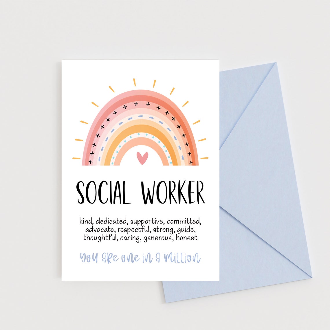 Social Worker Thank You Card, School Appreciation Printable, End of ...