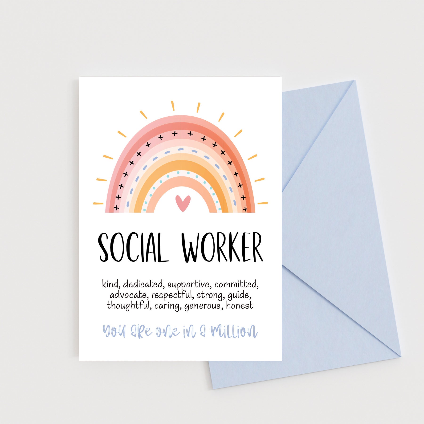 Social Worker Thank You Card, School Appreciation Printable, End of ...