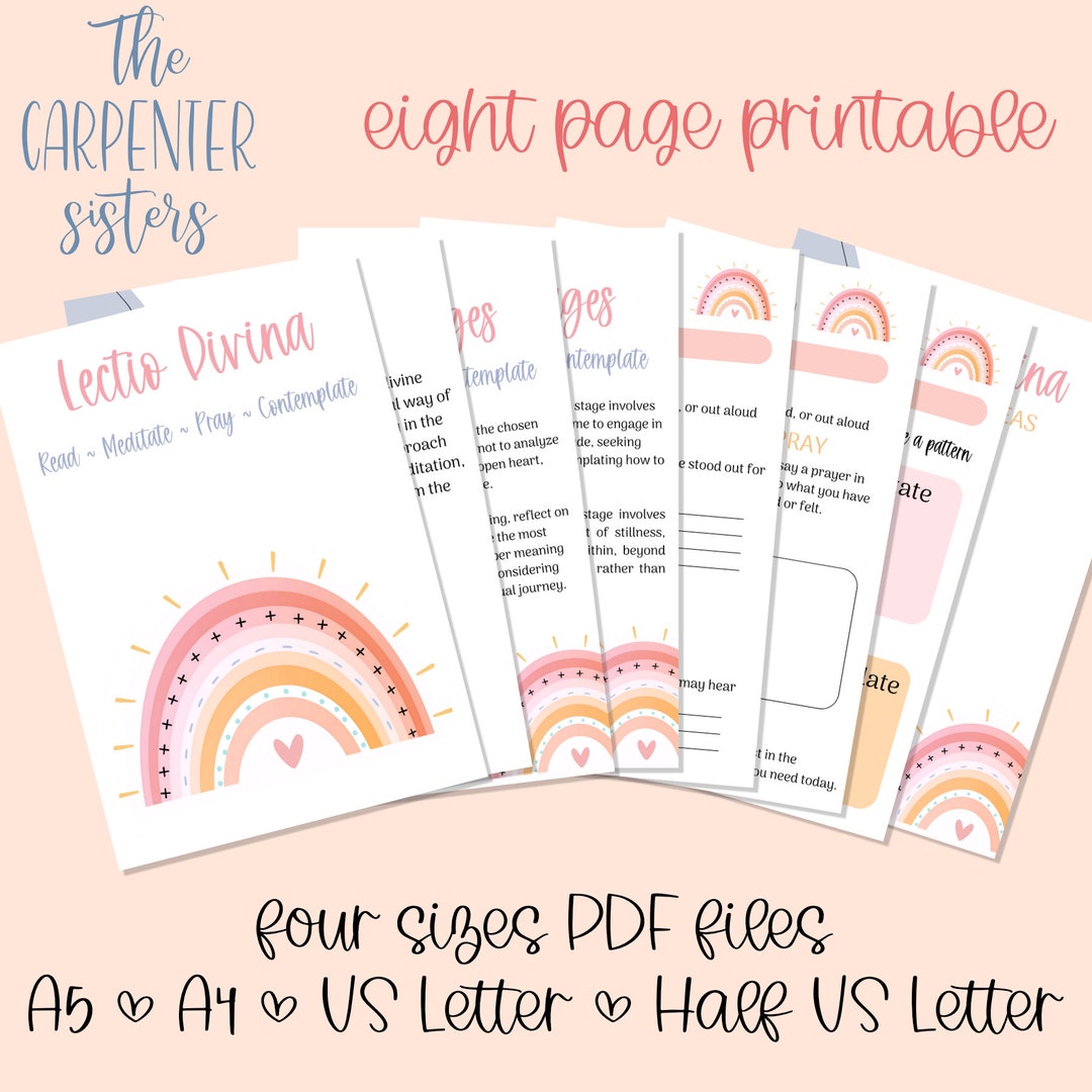 Lectio Divina Printable Print at Home Prayer Journal Guide - Etsy