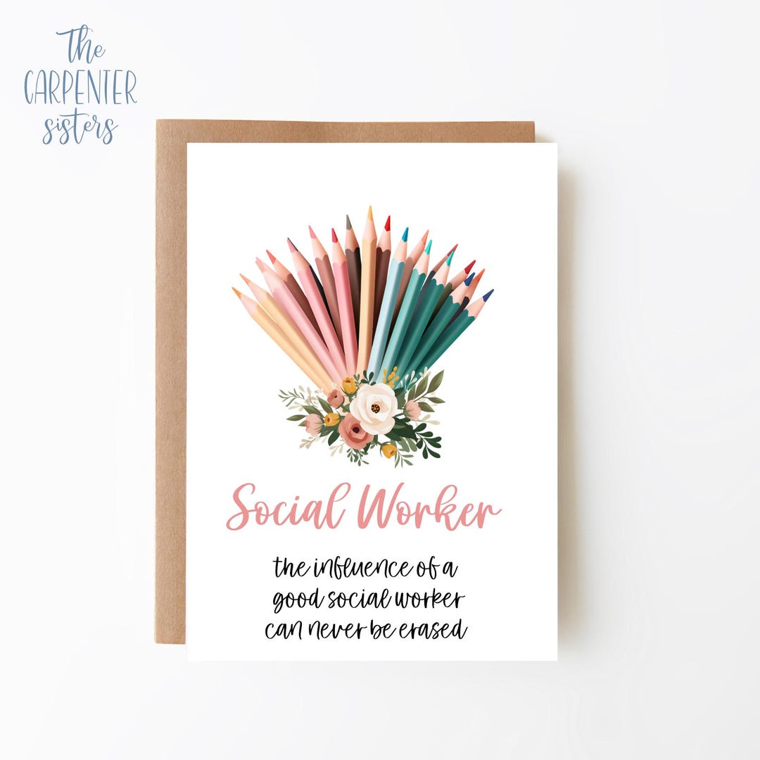 Social Worker Card, Digital Download, School Social Worker Thank You ...