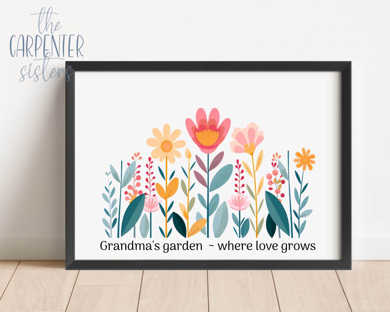 Grandma Gift, Grandma's Garden Printable, Grandma Keepsake, Hand Print ...
