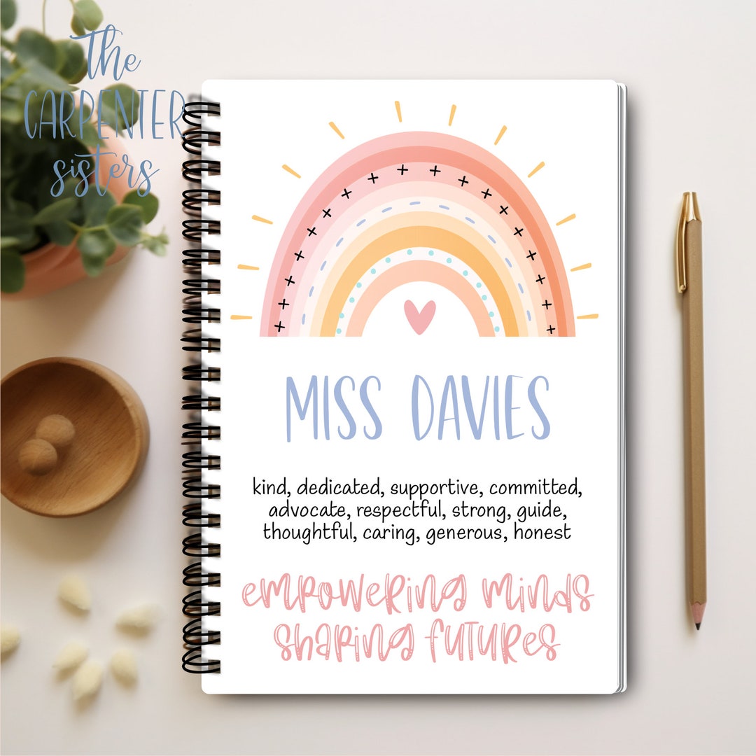 Personalised Teacher Notebook Custom End-of-year Gift Teacher ...