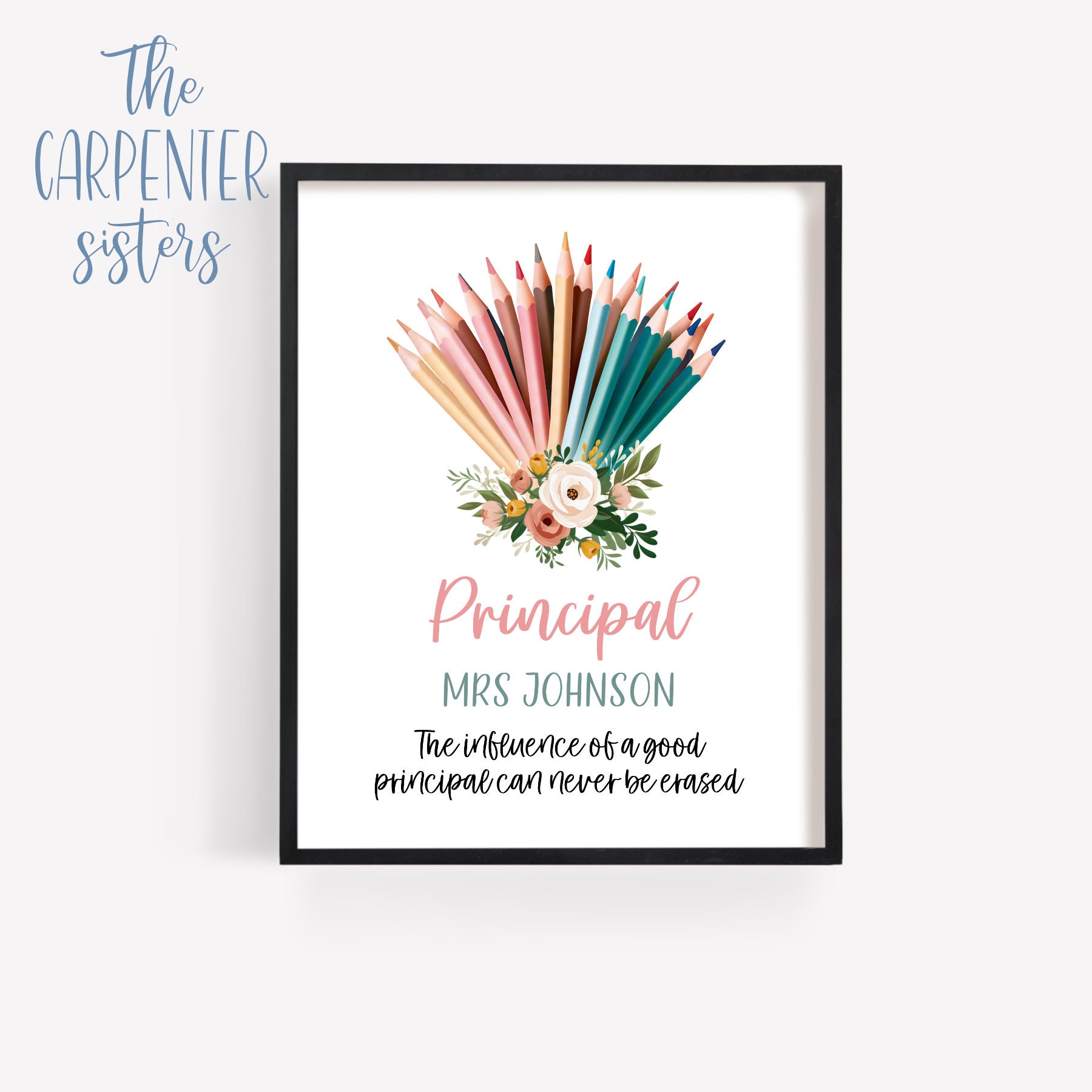 Personalised Principal Gift, Teacher Appreciation Print, Principal ...