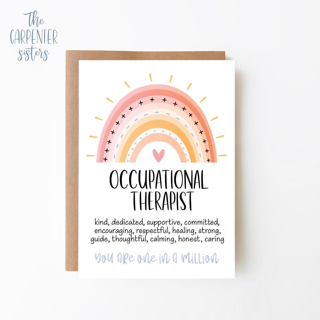 Occupational Therapist Card, Digital Download, Occupational Therapist ...
