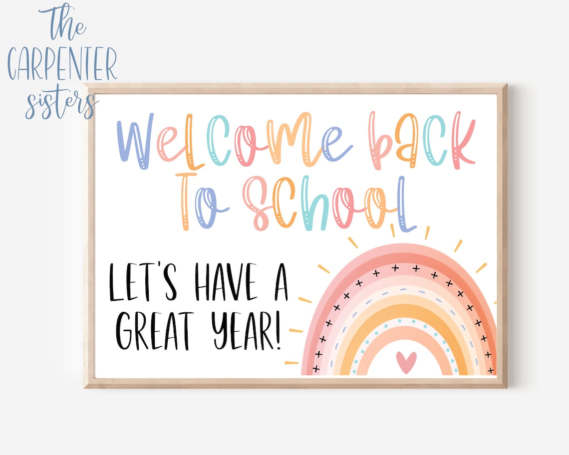 Welcome Back to School Digital Download, Classroom Sign, Start on ...