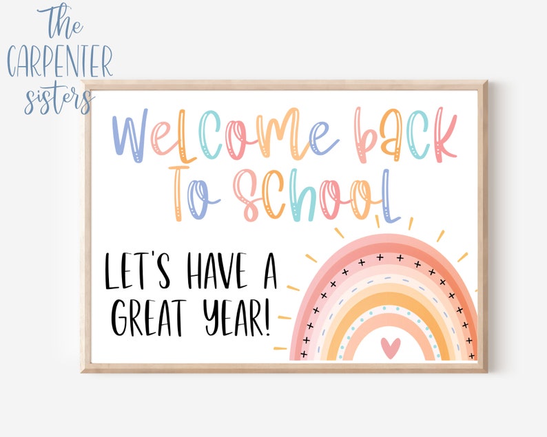 Welcome Back to School Digital Download, Classroom Sign, Start on ...