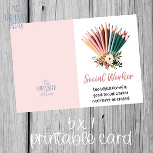 Social Worker Card, Digital Download, School Social Worker Thank You ...