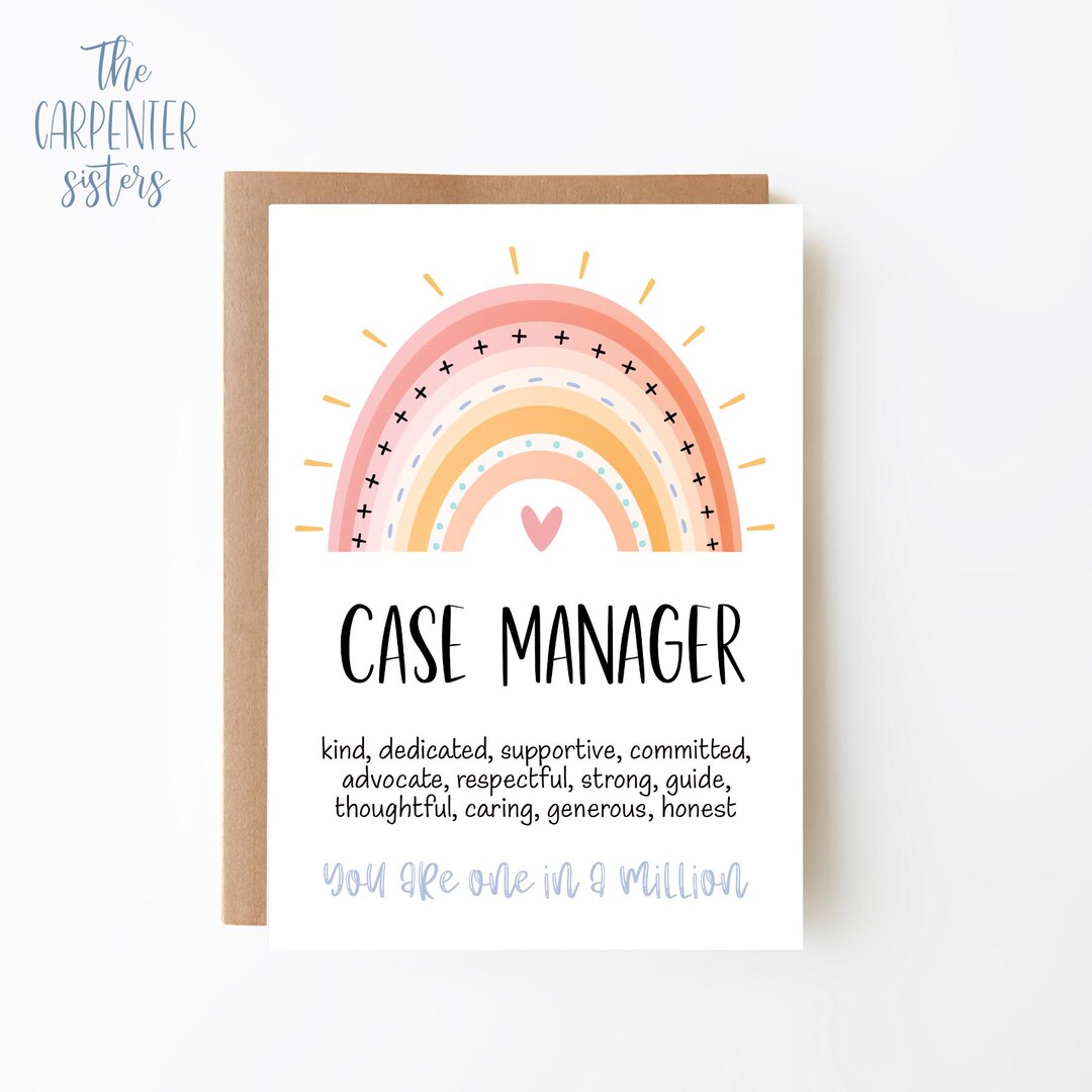 Case Manager Card, Digital Download, Case Manager Greeting Card ...