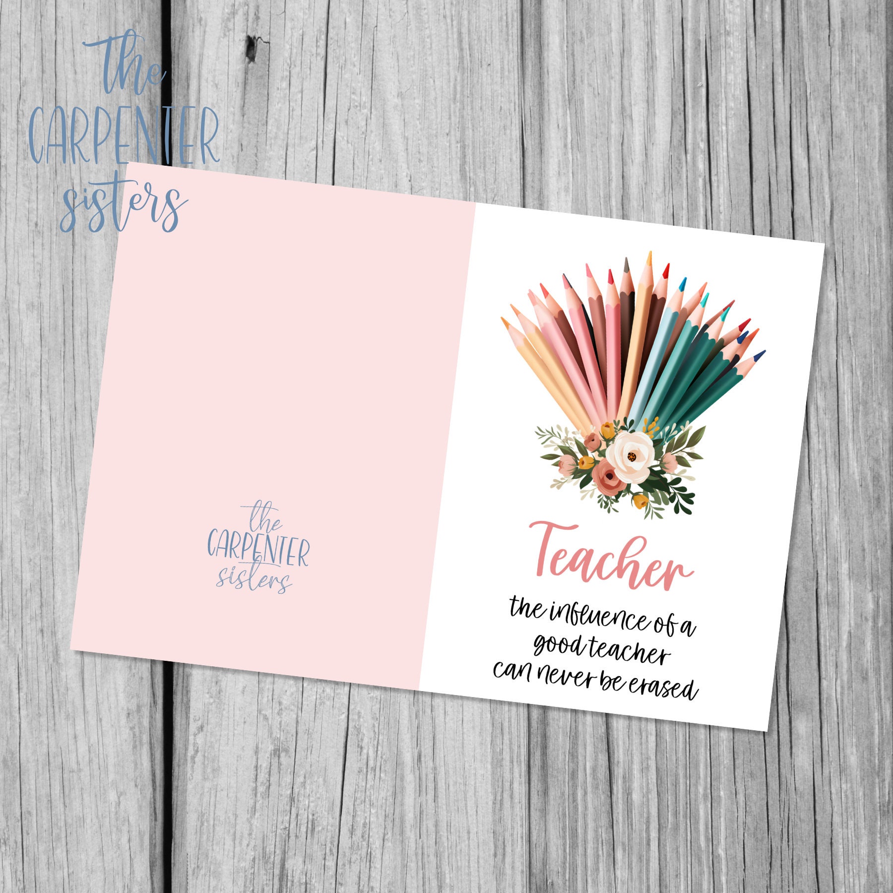Teacher Card, Digital Download, Teacher Thank You Card , Pencil Bouquet ...