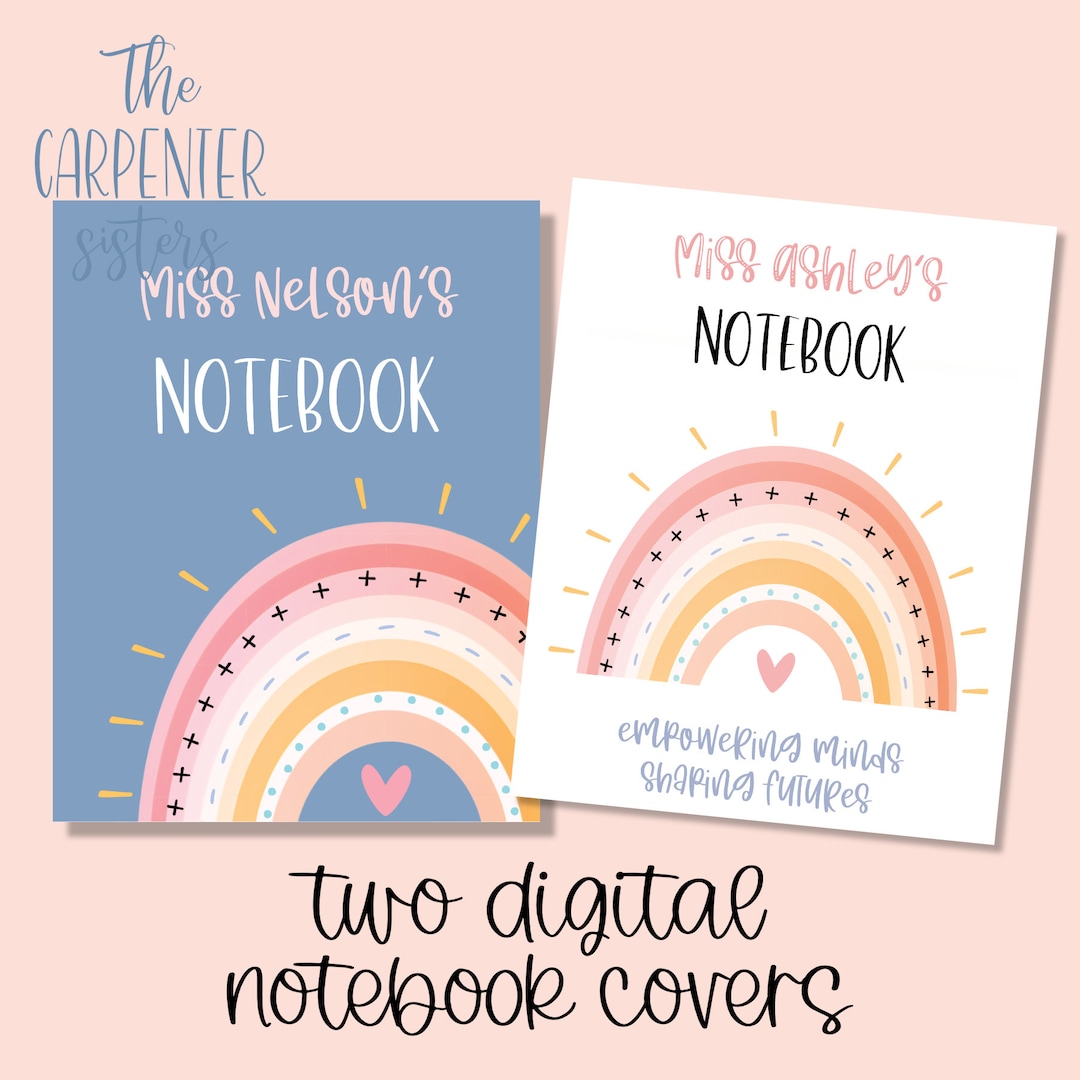 Digital Notebook Covers, Two Personalised Teacher Good Notes Cover ...