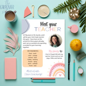 Meet the Teacher Digital Download, Personalised All About Me Teacher ...