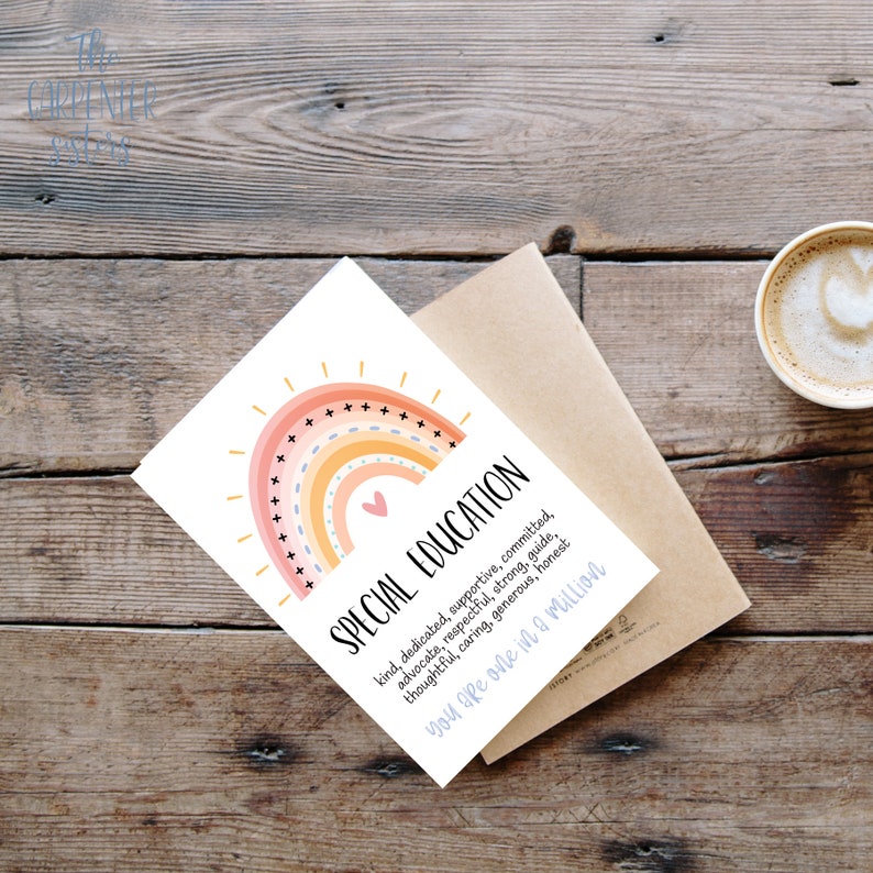 Special Education Card, Digital Download, Special Education Teacher ...