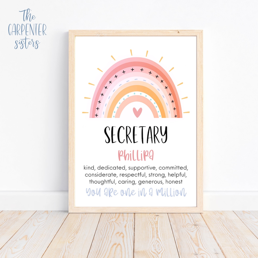 Personalised Secretary Gift, Appreciation Printable, School Secretary ...
