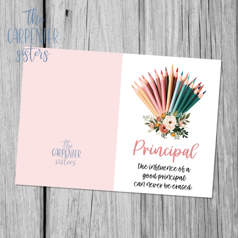 Principal Card, Digital Download, School Principal Thank You Card ...