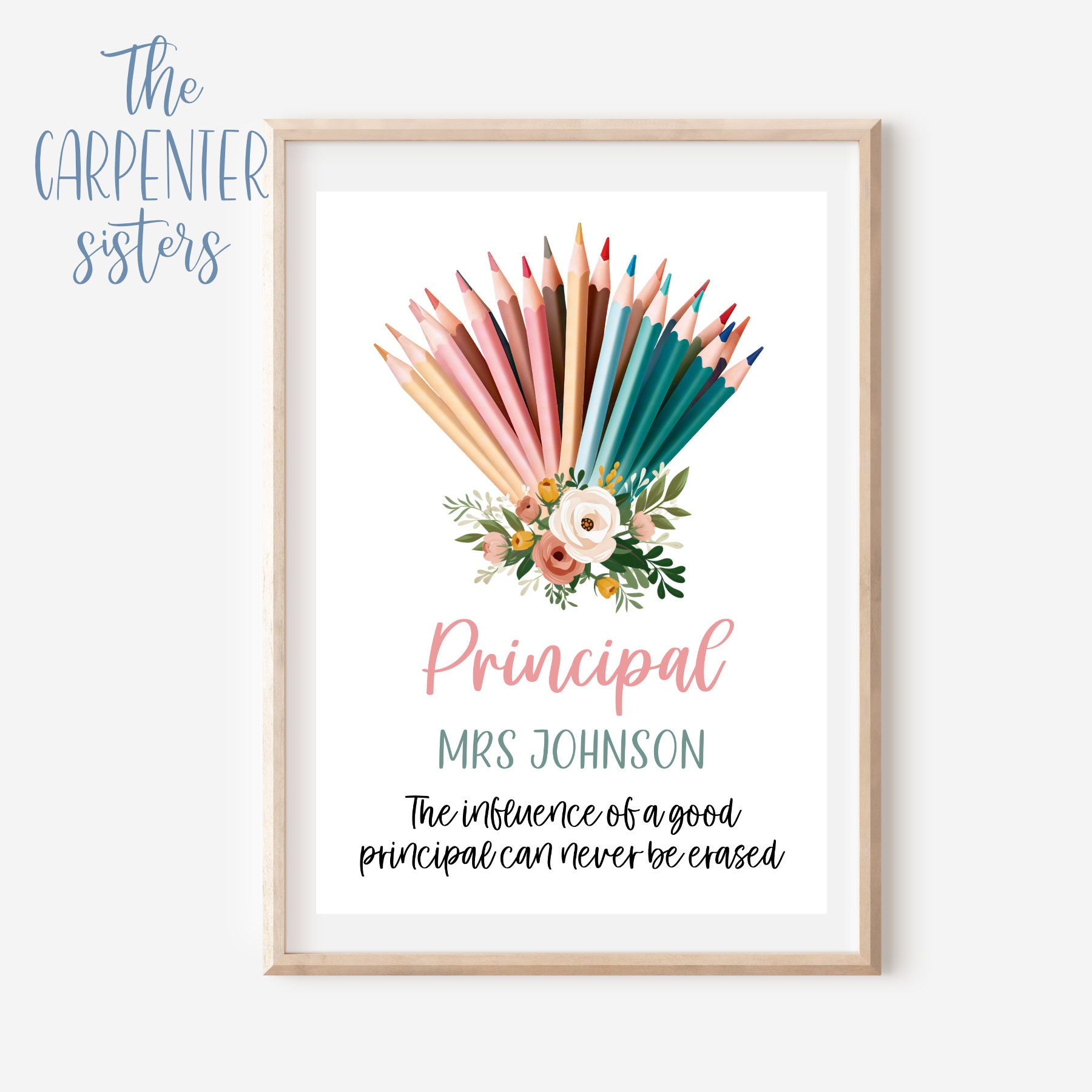 Personalised Principal Gift, Teacher Appreciation Print, Principal ...