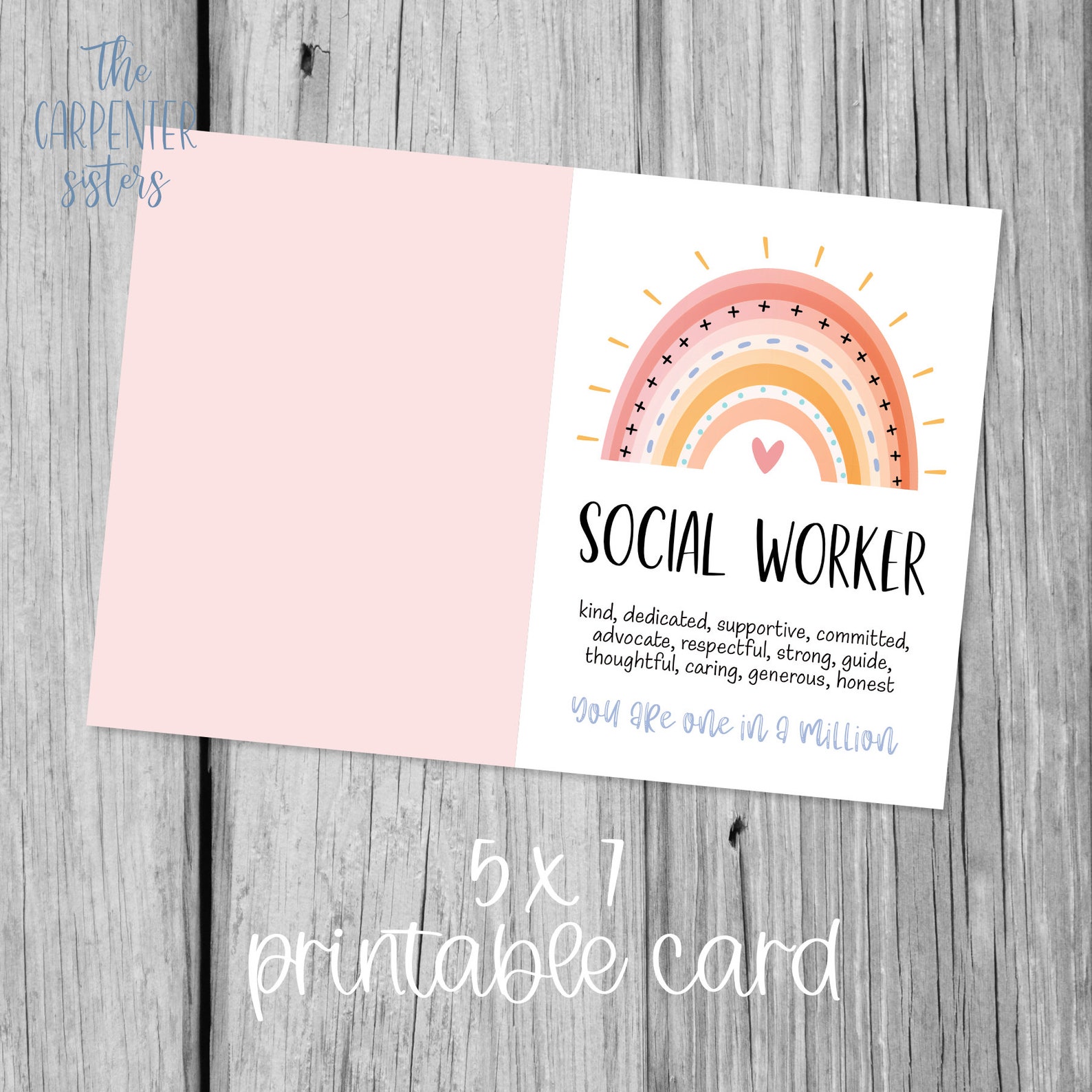 Social Worker Thank You Card, School Appreciation Printable, End of ...