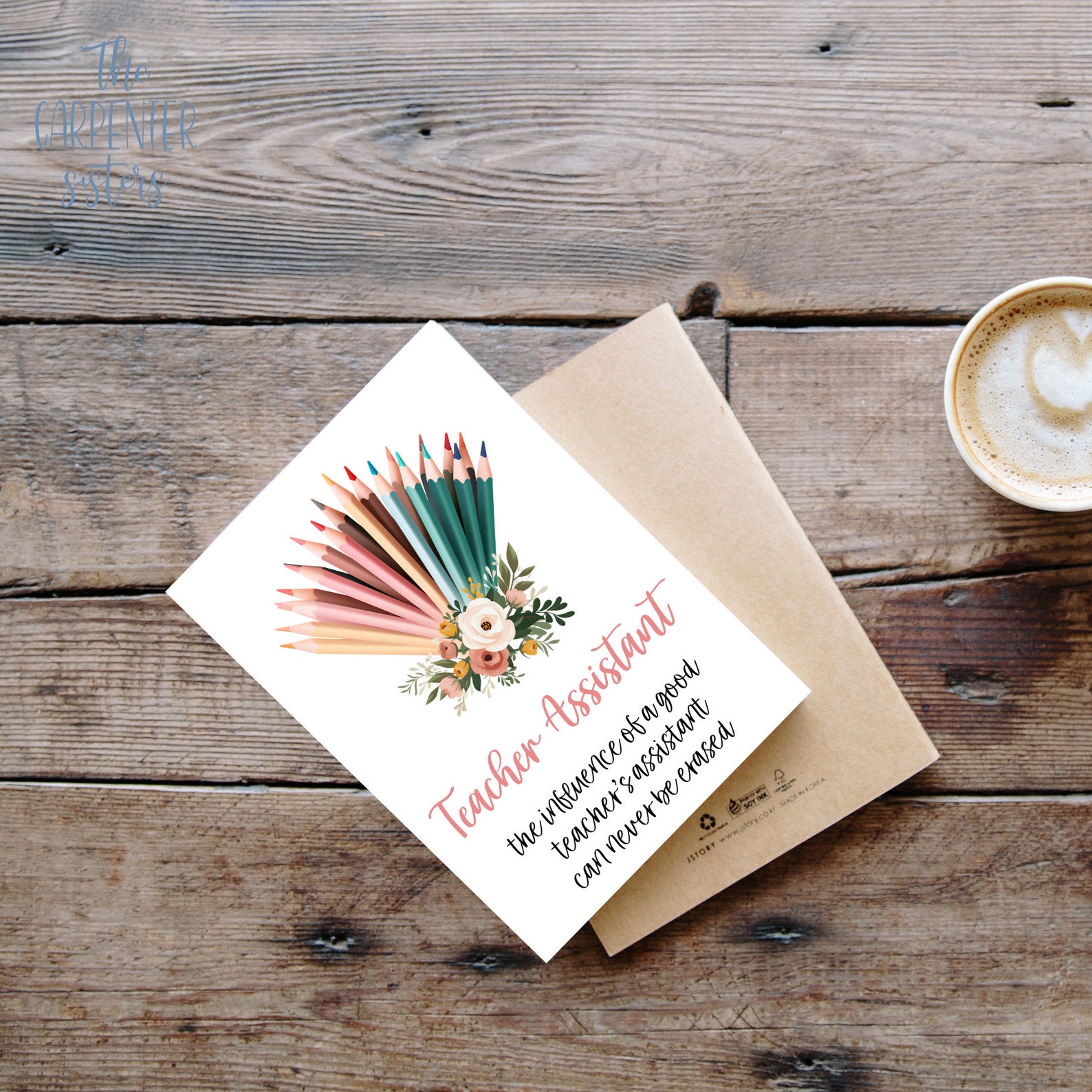 Teacher Assistant Card, Digital Download, Teacher's Assistant Thank You ...