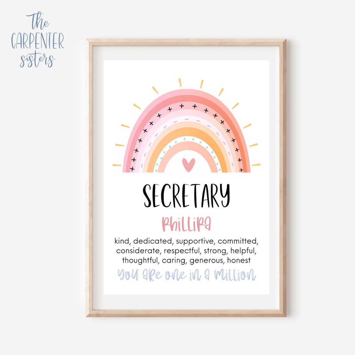 Personalised Secretary Gift, Appreciation Printable, School Secretary ...