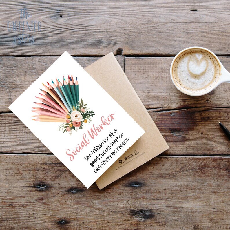 Social Worker Card, Digital Download, School Social Worker Thank You ...