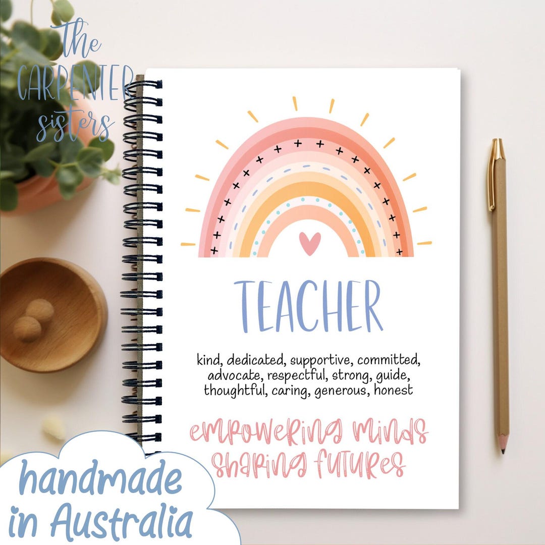 Teacher Notebook, End of Year Gift for Teacher, Notebook Present ...