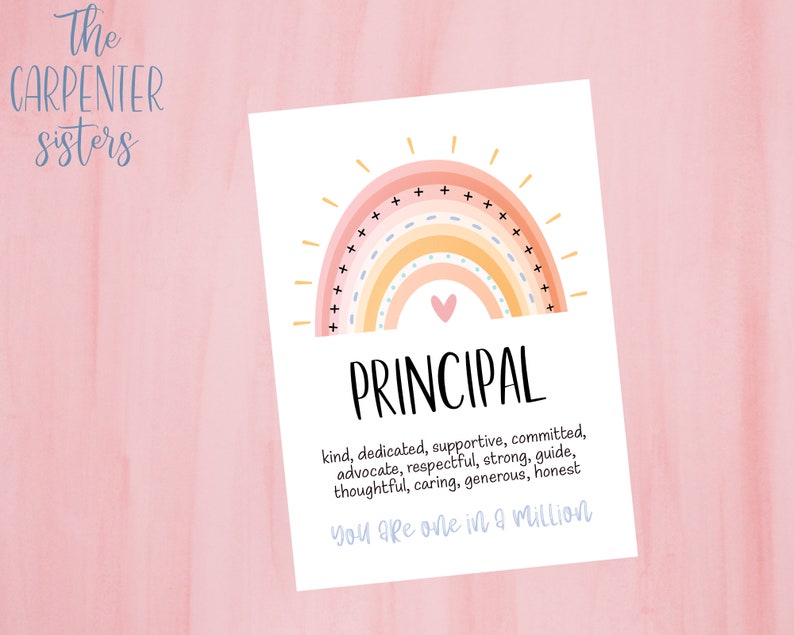 Principal Card, Digital Download, School Principal Greeting Card ...