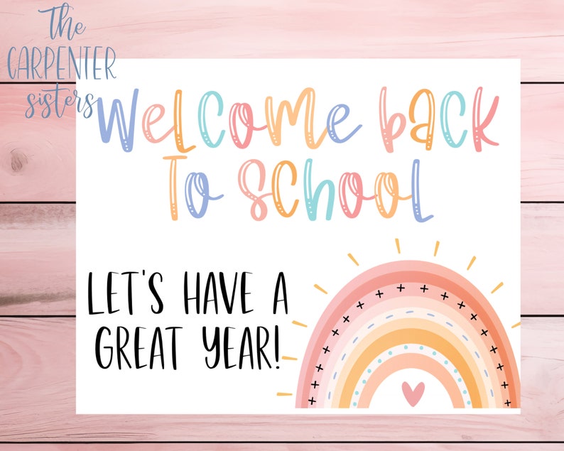 Welcome Back to School Digital Download, Classroom Sign, Start on ...
