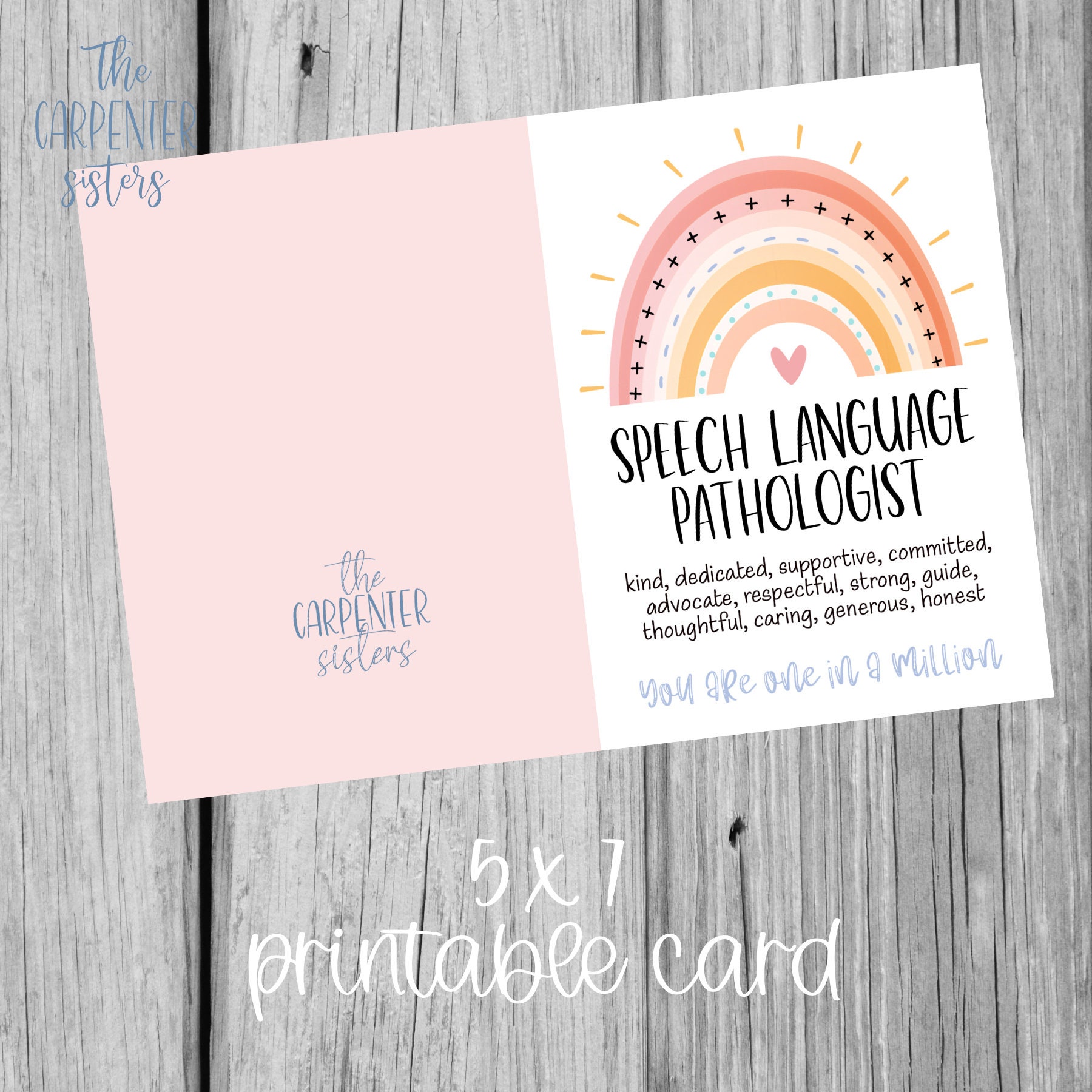 Speech Language Pathologist Card, Digital Download, Speech ...