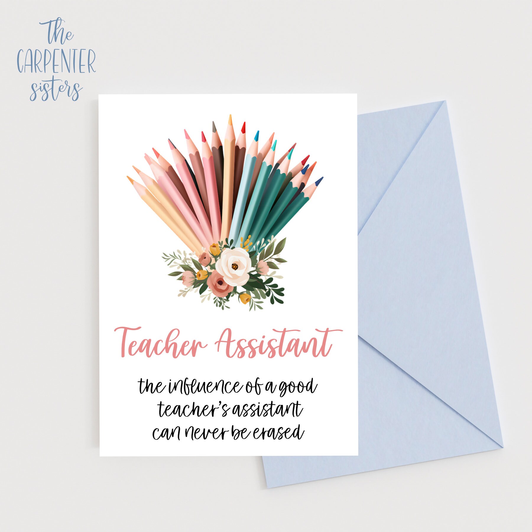Teacher Assistant Card, Digital Download, Teacher's Assistant Thank You ...