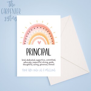 Principal Card, Digital Download, School Principal Greeting Card ...